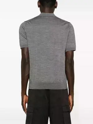Play Comme Des Garcon Heart-patch Wool Polo Shirt - Grey