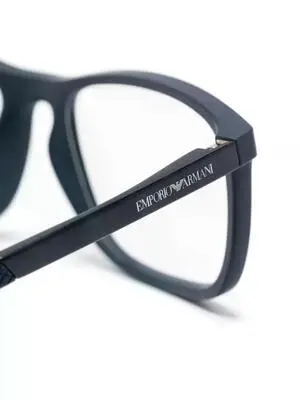 Emporio Armani Rectangle-frame Glasses - Blue
