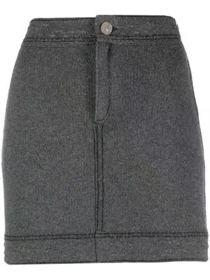BARRIE Contrast-stitch Mini Skirt - Grey
