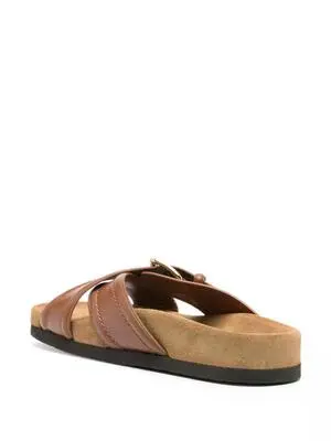 Valentino Garavani Vlogo Signature Buckle Sandals - Brown