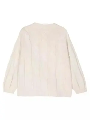 Lorena Antoniazzi Cable Knit V-neck Sweater