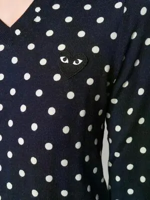 Play Comme Des Garcon Polka-dot Knit Sweater