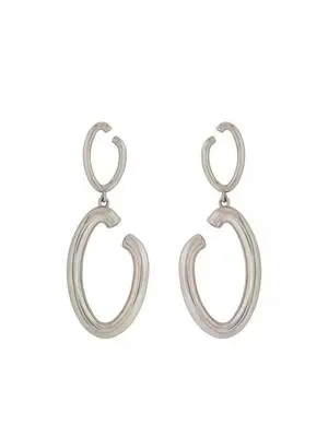 Oscar De La Renta Signature O Hoop Earrings - Silver