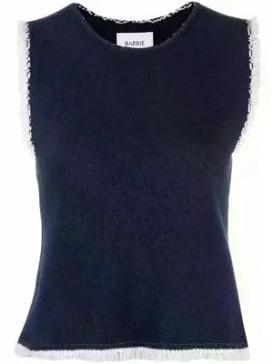 BARRIE Fringe-trim Top - Blue
