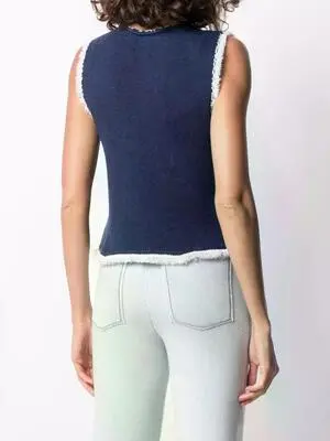 BARRIE Fringe-trim Top - Blue