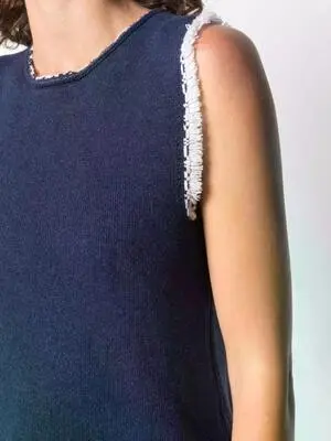 BARRIE Fringe-trim Top - Blue