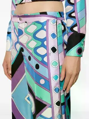 Emilio Pucci Vivara-print Silk Trousers