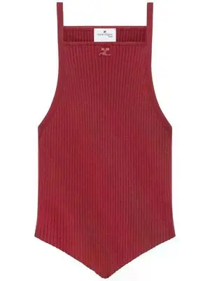 COURREGES Pointy Rib-knit Tank Top