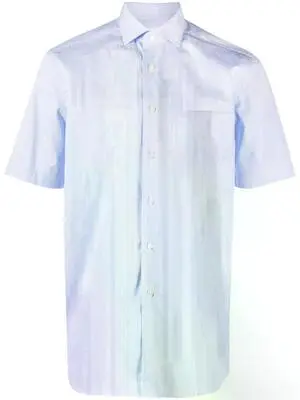 XACUS Striped Short-sleeve Cotton Shirt