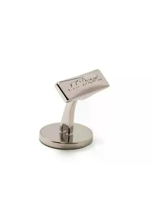 S.t. Dupont Engraved-logo Oval Cufflinks