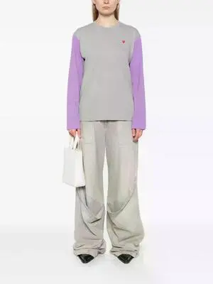 Play Comme Des Garcon Heart-patch T-shirt - Grey
