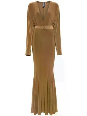Norma Kamali V-neck Fishtail Gown