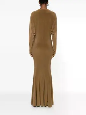 Norma Kamali V-neck Fishtail Gown