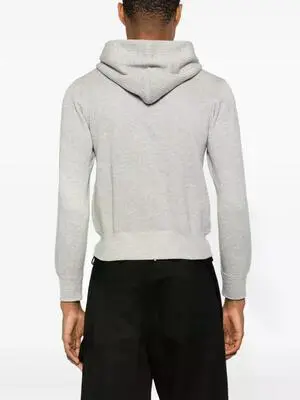 Play Comme Des Garcon Mélange-effect Cotton Hoodie - Grey