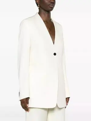 JIL SANDER Single-breasted Wool Blazer - Neutrals