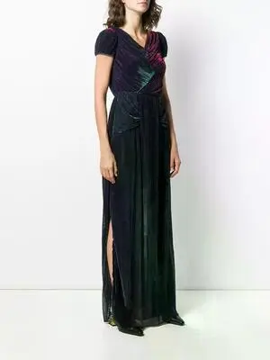 Marco De Vincenzo Metallic Sheen Pleated Dress