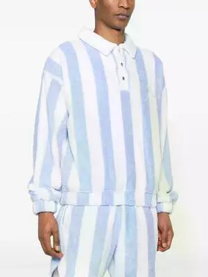 Rhude Striped Loop Terry Polo Shirt