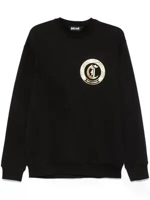 Just Cavalli Logo-print Cotton Sweatshirt - Black