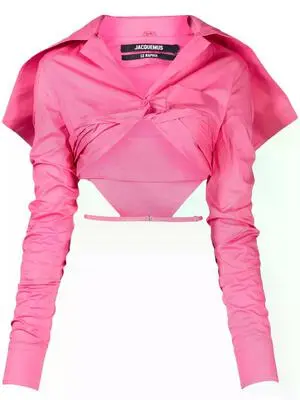Jacquemus La Chemise Meio Cropped Shirt - Pink