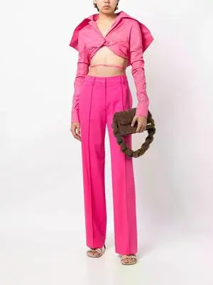 Jacquemus La Chemise Meio Cropped Shirt - Pink