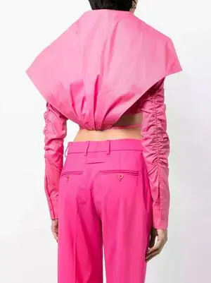 Jacquemus La Chemise Meio Cropped Shirt - Pink