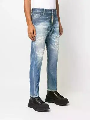 Dsquared2 Distressed Slim-cut Jeans - Blue
