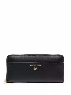 Michael Kors Logo-plaque Zip-up Wallet - Black