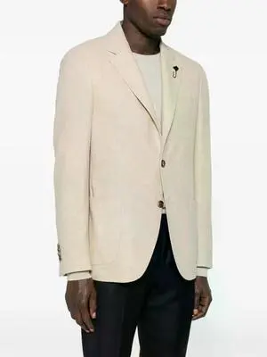 LARDINI Mélange-effect Blazer - Neutrals