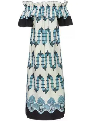La DoubleJ Sirocco Print Off-shoulder Dress