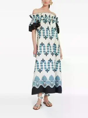 La DoubleJ Sirocco Print Off-shoulder Dress
