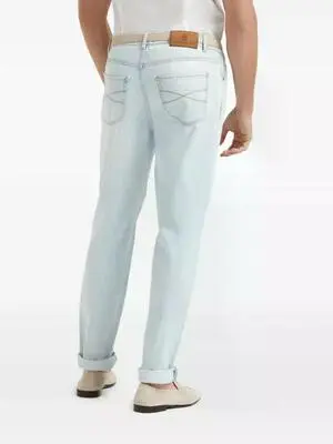 Brunello Cucinelli Tapered Jeans With Logo Patch