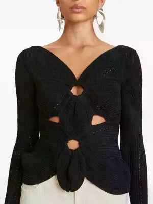 Cult Gaia Lule Crochet-knit Sweater