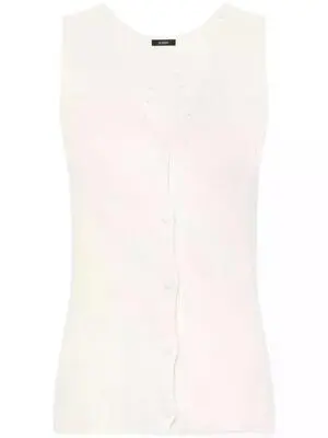 JOSEPH Ribbed Linen-blend Vest - Neutrals
