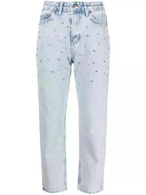 ANA RADU Crystal-embellished Cropped Jeans
