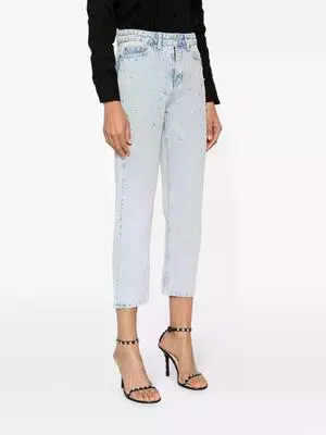 ANA RADU Crystal-embellished Cropped Jeans