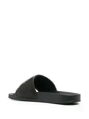 Heron Preston Logo Debossed Slides - Black
