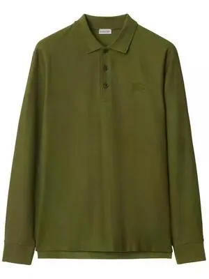 Burberry Long-sleeve Cotton Polo Shirt - Green