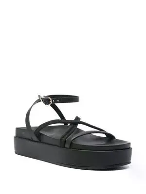 ANCIENT GREEK SANDALS Atheras Flat Sandals - Black