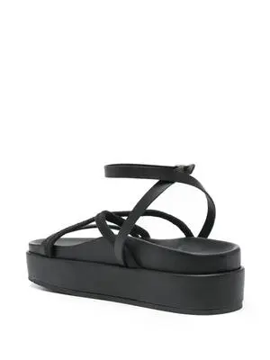 ANCIENT GREEK SANDALS Atheras Flat Sandals - Black