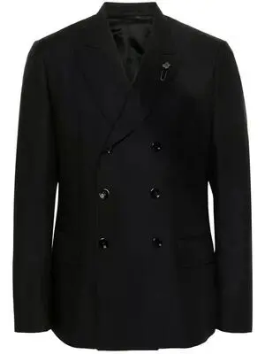 LARDINI Double-breasted Blazer - Black