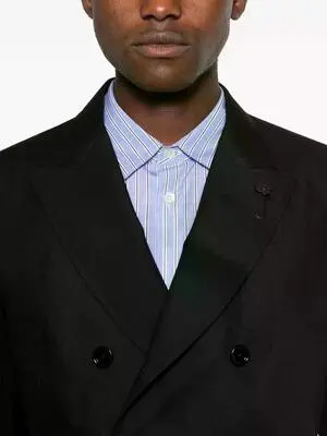 LARDINI Double-breasted Blazer - Black