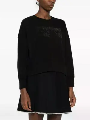 Dkny Embellished Logo Crewneck Sweatshirt - Black