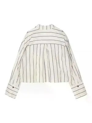 FORME D'EXPRESSION Striped Drop-shoulder Shirt Jacket