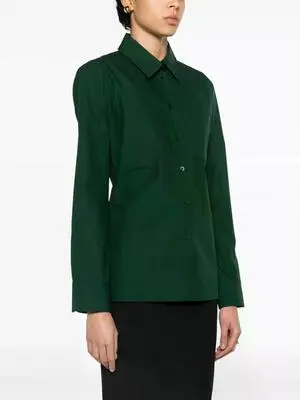 Jacquemus Emerald Cotton Poplin Shirt With Silver-tone Hardware