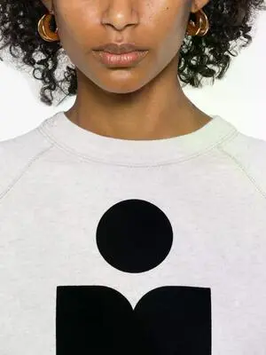 MARANT ETOILE Millyny Sweatshirt With Flocked Logo - Neutrals