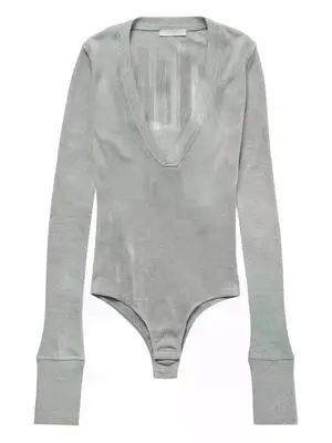 1989 STUDIO V-neck Waffle-knit Bodysuit