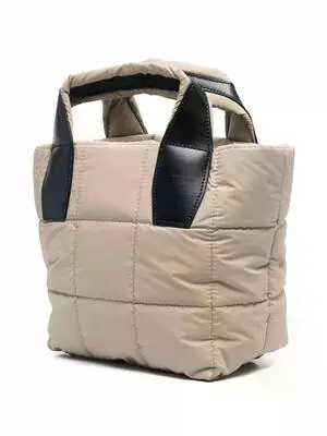VEECOLLECTIVE Quilted Logo-detail Tote Bag - Neutrals