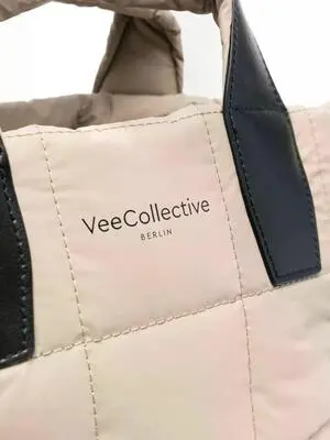 VEECOLLECTIVE Quilted Logo-detail Tote Bag - Neutrals