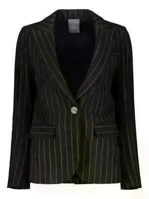 Lorena Antoniazzi Virgin Wool Striped Blazer - Black