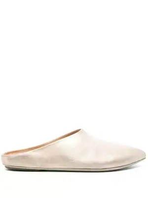 Marsèll Sfoglia Metallic Leather Mules - Neutrals